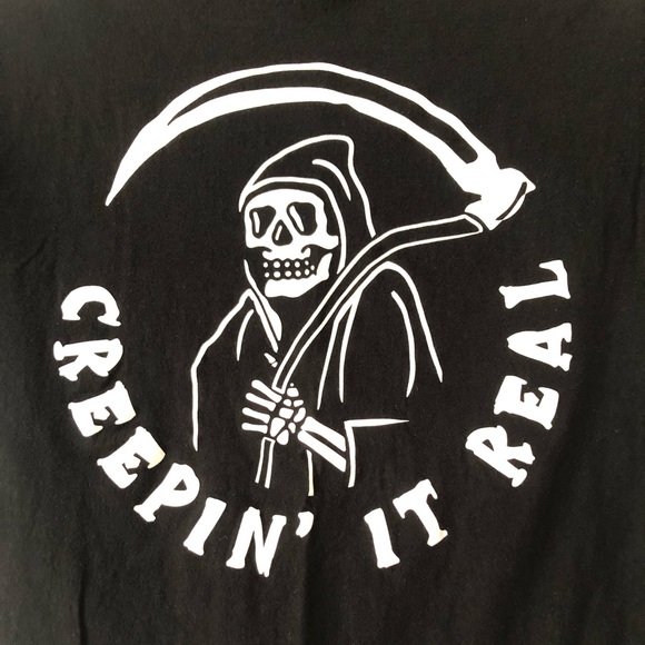 Spirit | Tops | Spirit Halloween Grim Reaper Creepin It Real Short ...